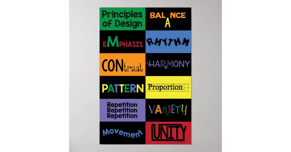 Principles of Design with Bright Colors Poster | Zazzle