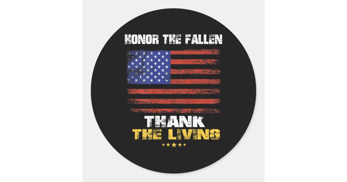 (PRINT BACK) Honor The Fallen Thank The Living Mem Classic Round ...