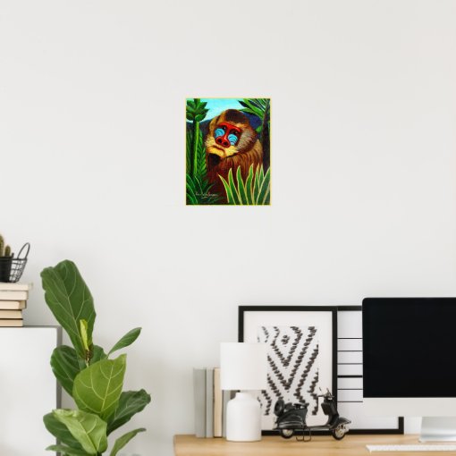 Print: Mandrill in the Jungle by Henri Rousseau Poster | Zazzle