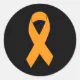 Print Multiple Sclerosis Ms Orange Ribbon Classic Round Sticker | Zazzle