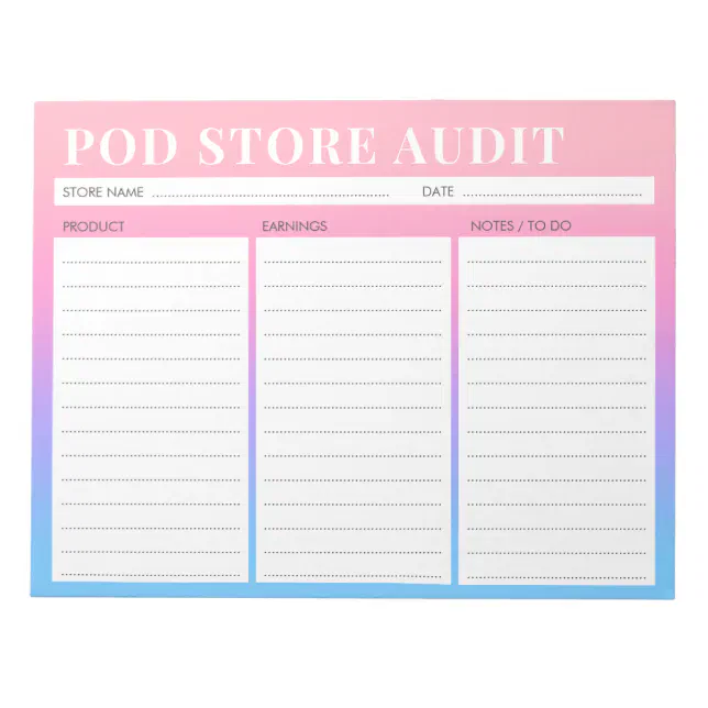 Print on Demand Photo Small Business Audit List Notepad | Zazzle