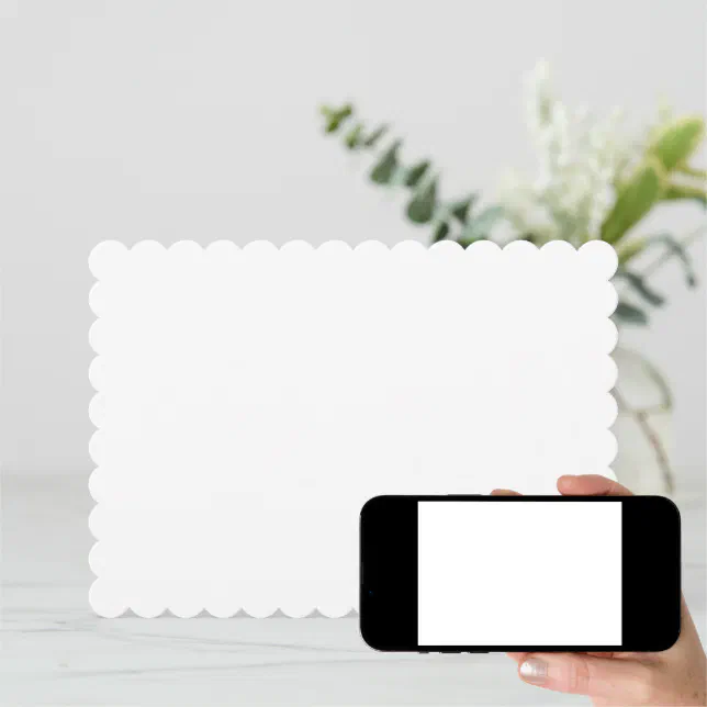 PRINT ORDER 7 x 5 inch card Scalloped edge blank | Zazzle