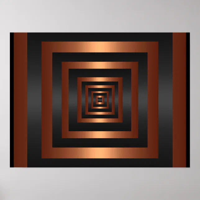 Print Rectangle Vision Black & Copper | Zazzle