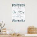 Printable 21st Birthday Blue Floral Welcome Poster | Zazzle