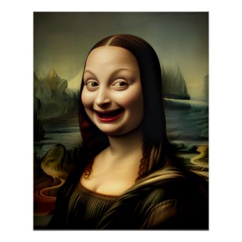 [Printable Art] Laughing Mona Lisa Poster | Zazzle