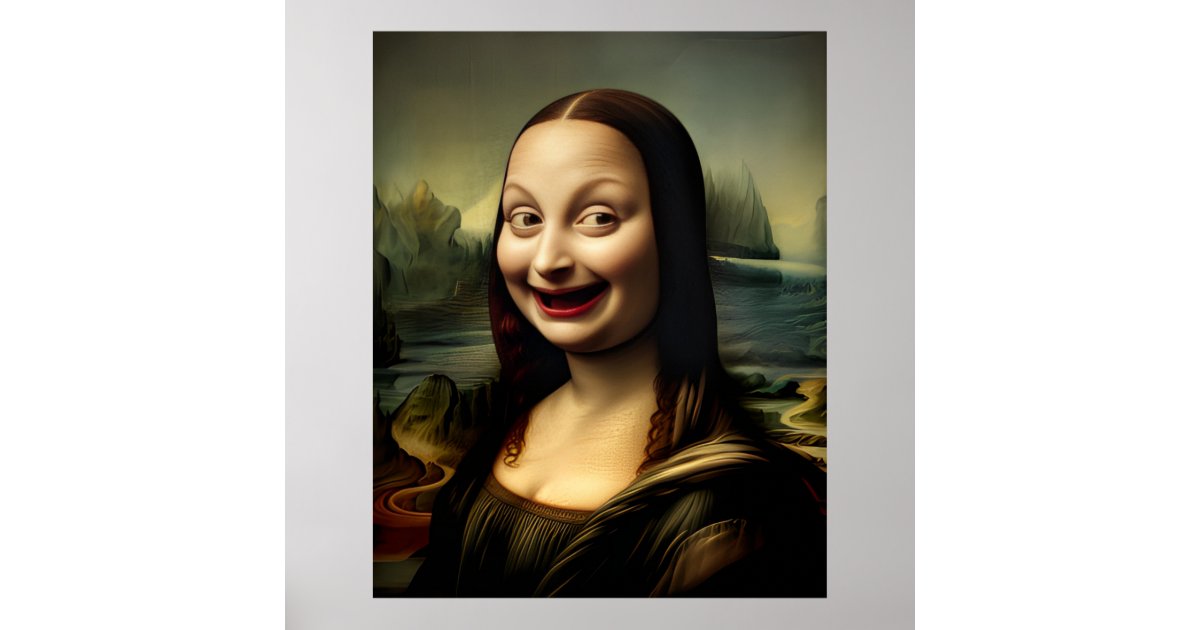 [Printable Art] Laughing Mona Lisa Poster | Zazzle
