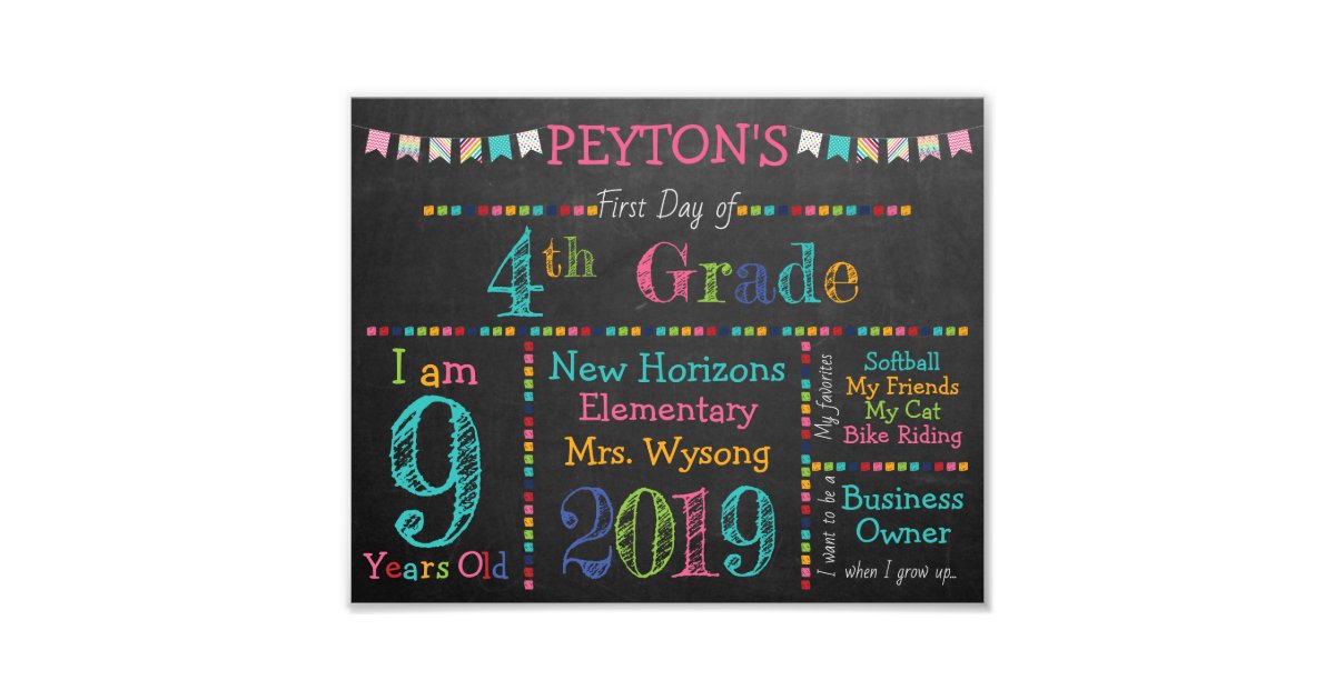 Printable Back to School Signs - All Grades Custom | Zazzle