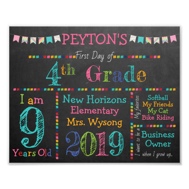 Printable Back to School Signs - All Grades Custom | Zazzle