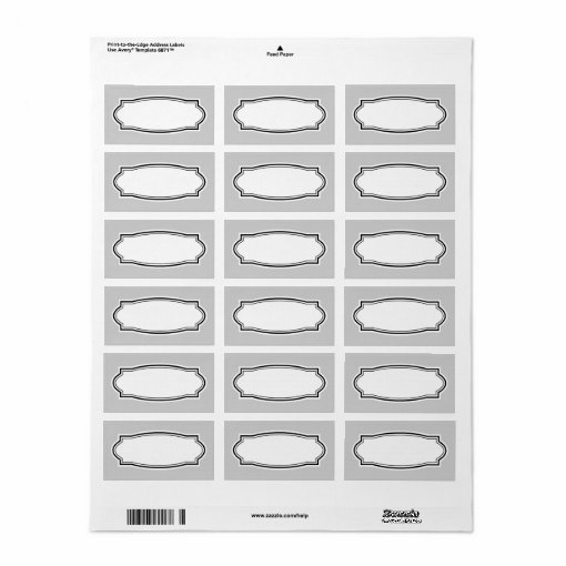 Printable blank address labels with stylish border | Zazzle