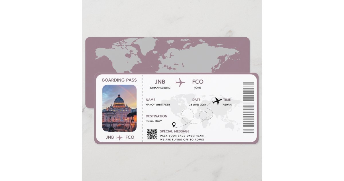 Printable Boarding Pass Airline Ticket Card | Zazzle
