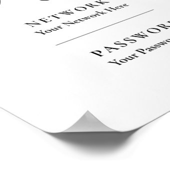 Printable Calligraphy Wifi Password Network Sign | Zazzle