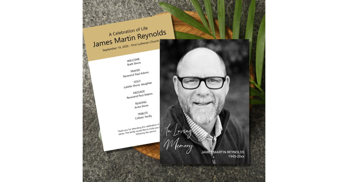 Printable Celebration of Life Full Photo Invitation | Zazzle