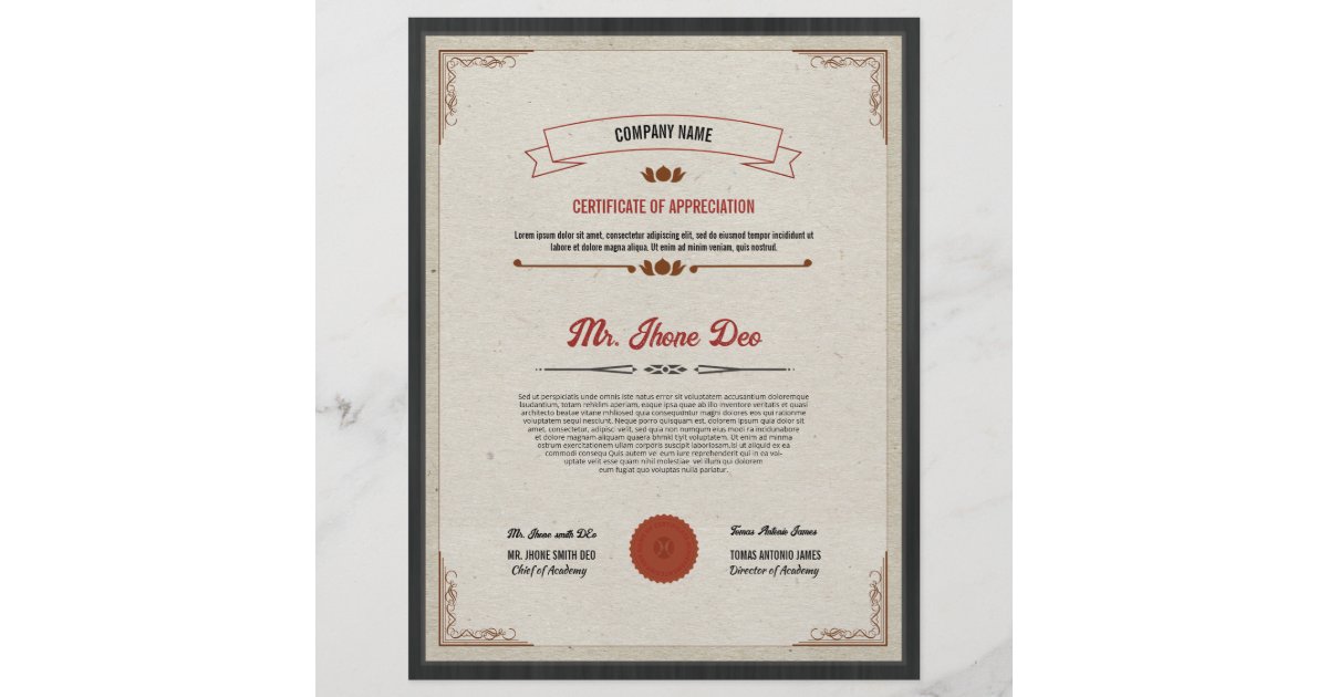 Printable Certificate Template Flyer | Zazzle