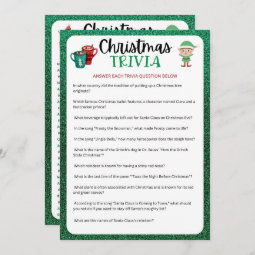 Printable Christmas Game | Christmas Trivia Game Holiday Card | Zazzle