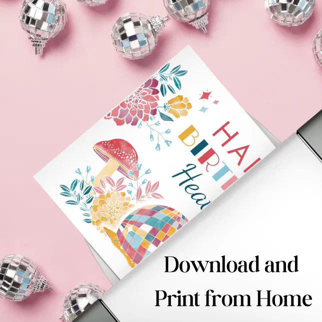 Printable Disco Garden Party Happy Birthday Sign | Zazzle