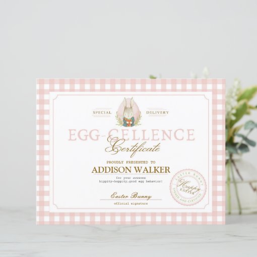 Printable Egg-cellence Certificate | Zazzle