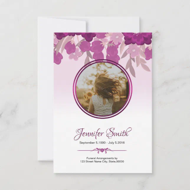 Printable Floral Funeral Program Card | Zazzle