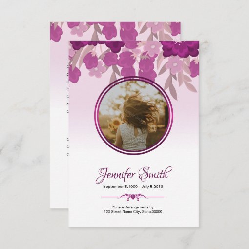 Printable Floral Funeral Program Card | Zazzle