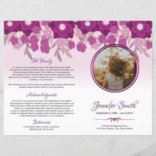 Printable Floral Funeral Program Template | Zazzle.com