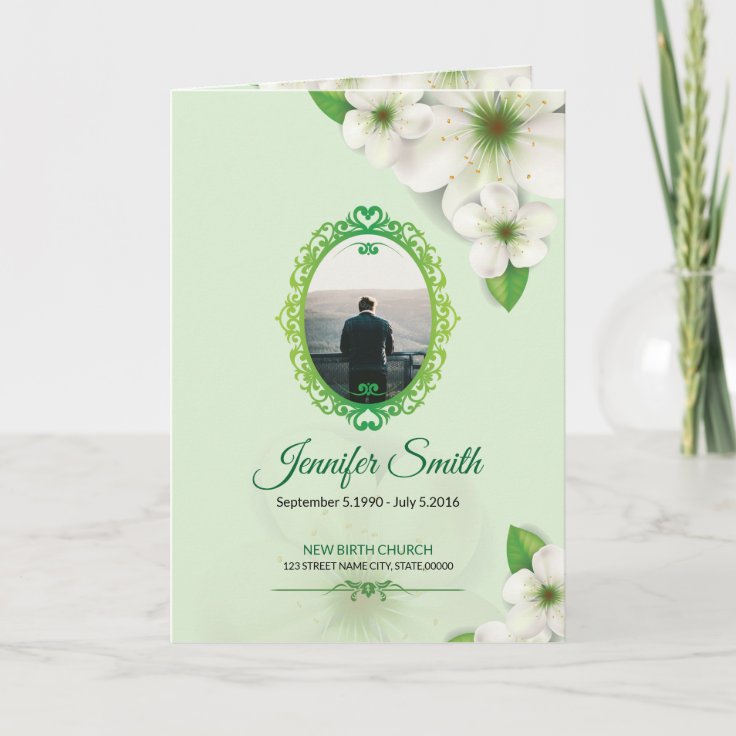 Printable Floral Funeral Program Template | Zazzle