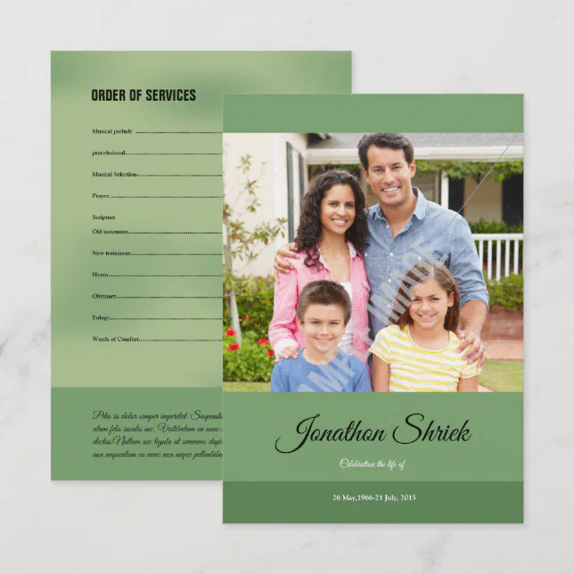 Printable Funeral Card | Zazzle