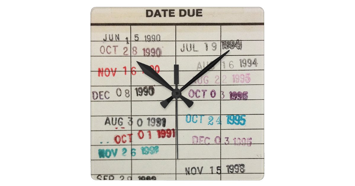 Printable Library Cards Acrylic Wall Clock | Zazzle.com