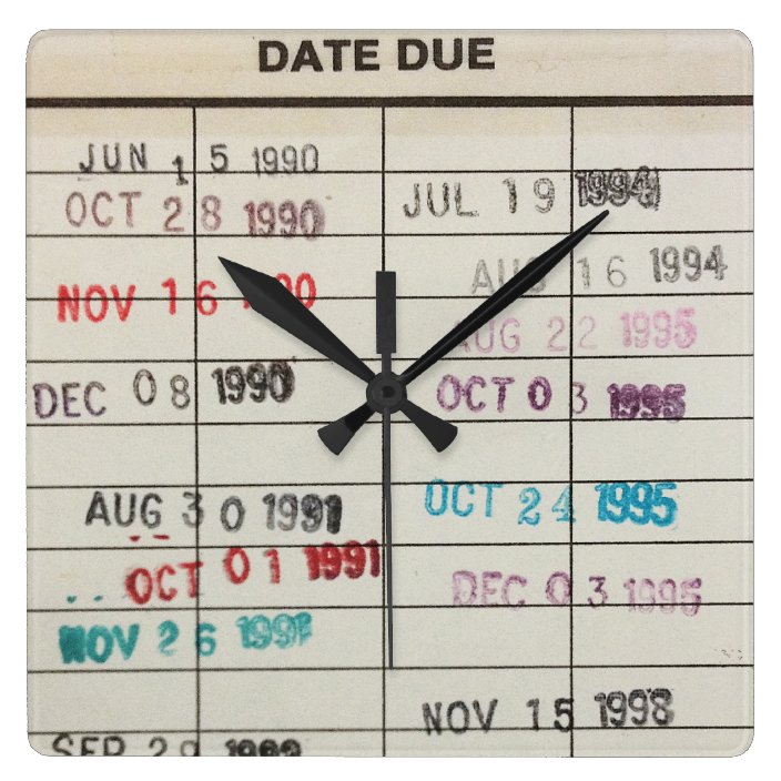 Printable Library Cards Acrylic Wall Clock | Zazzle.com