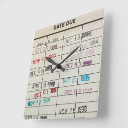 Printable Library Cards Acrylic Wall Clock | Zazzle