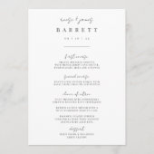 Printable Modern Minimal Script Wedding Menu Card | Zazzle