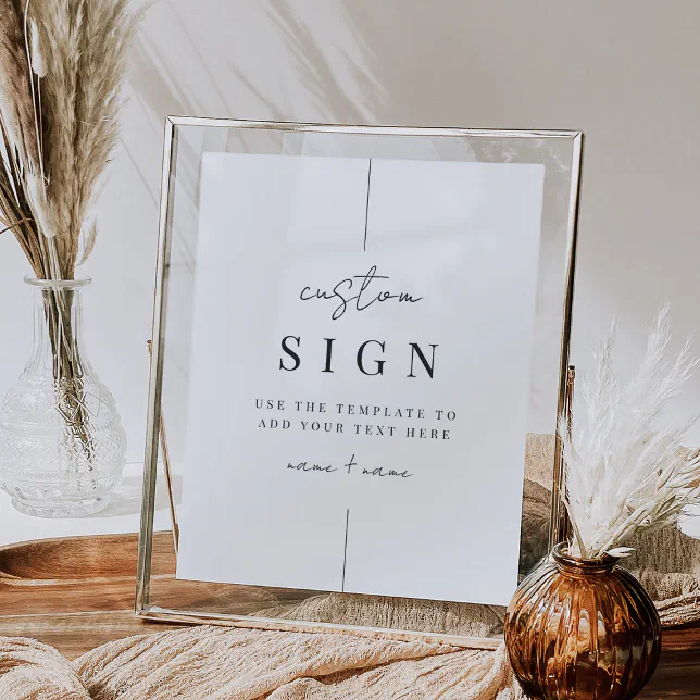 Printable Modern Minimal Script Wedding Sign | Zazzle