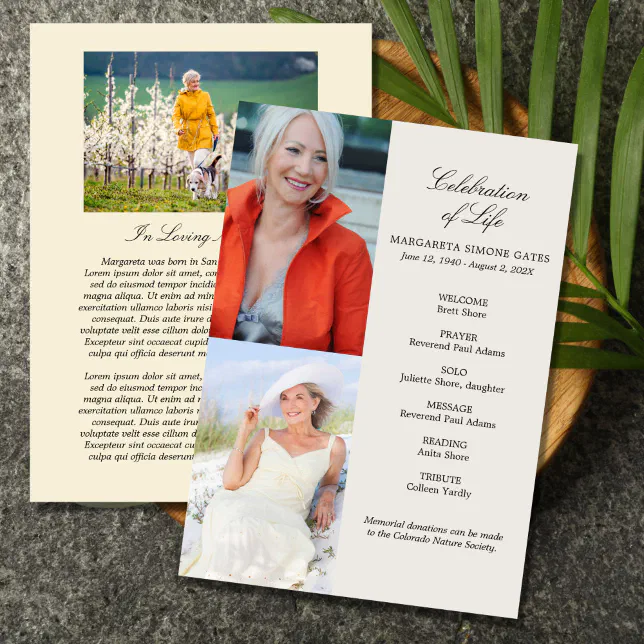 Printable Multi Photo Celebration of Life Program | Zazzle