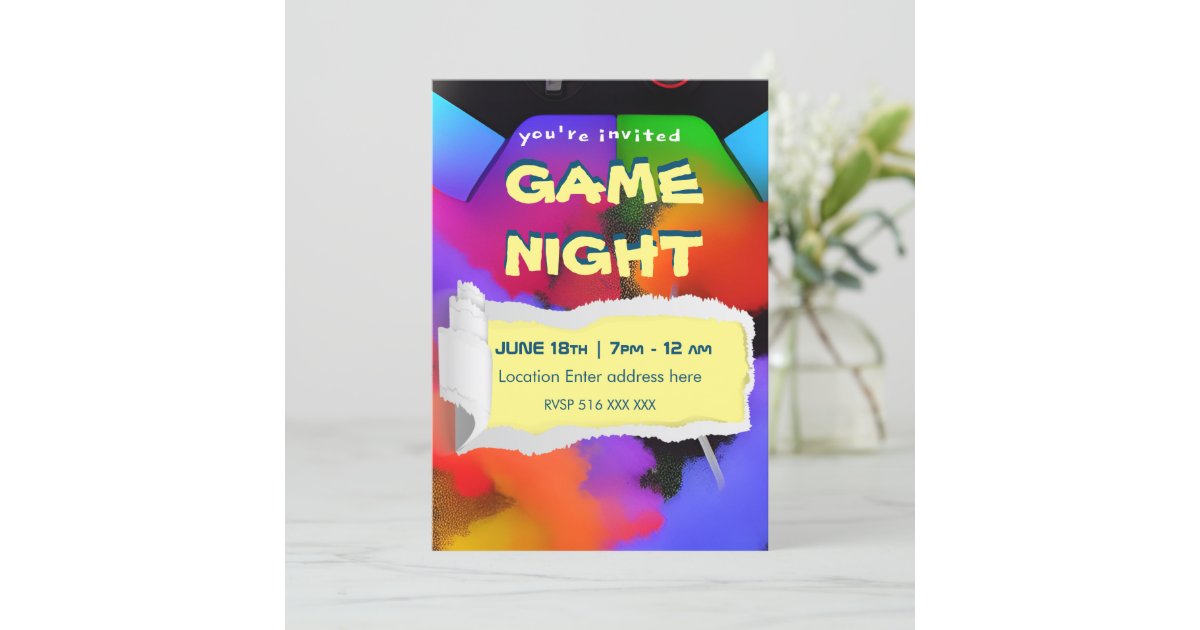 Printable personalize game night invitation | Zazzle