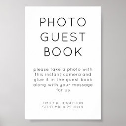 Printable Photo Guest Book Wedding Sign | Zazzle