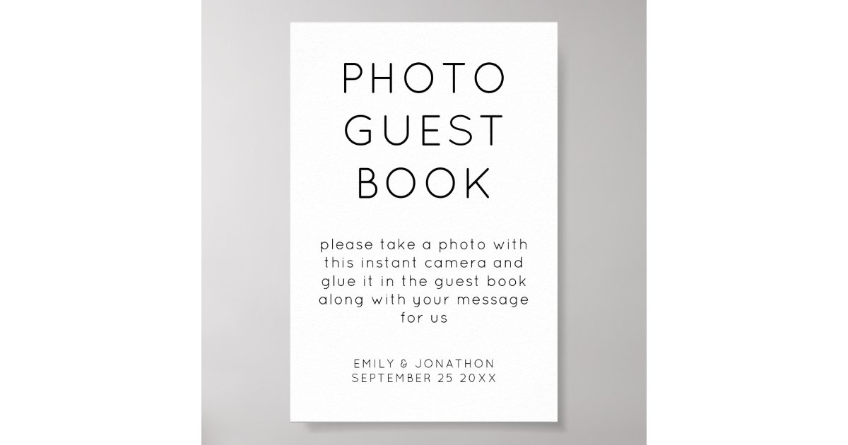Printable Photo Guest Book Wedding Sign | Zazzle