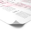 Printable Pink Bow Baby Shower Seating Chart | Zazzle