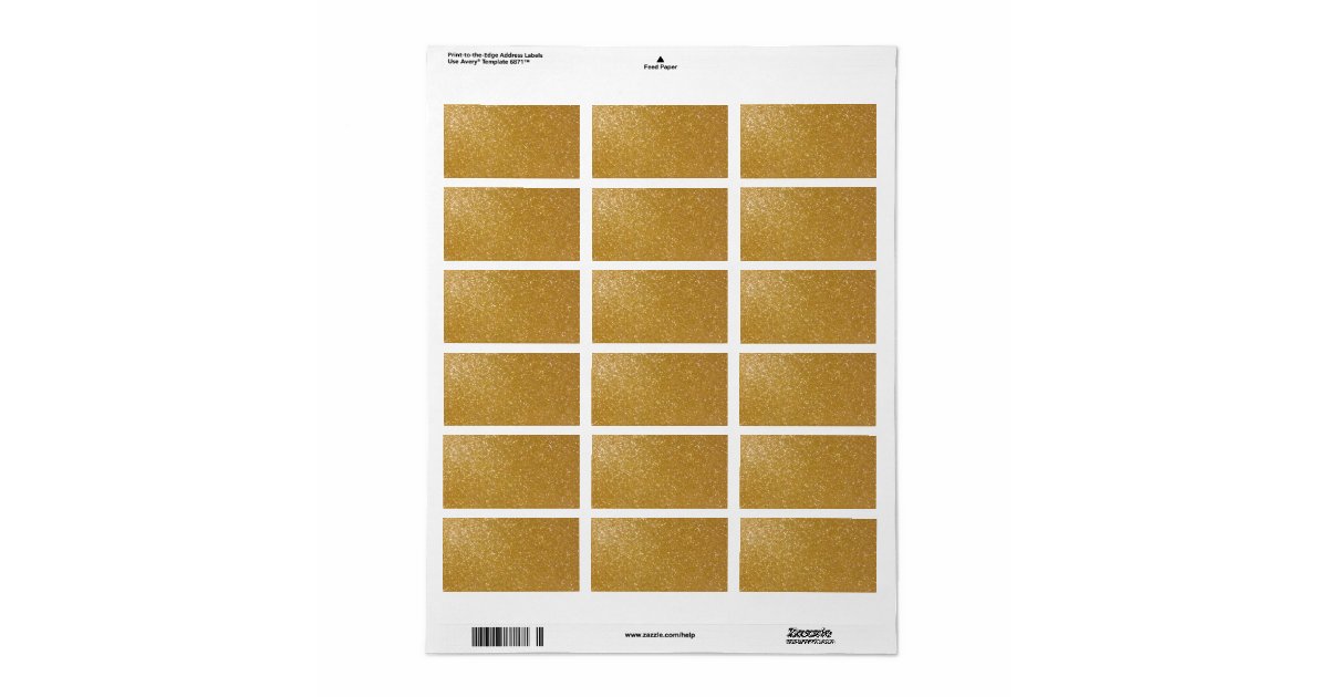 Printable shiny gold glitter blank address labels | Zazzle.com