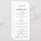 Printable Simple Any Color Script Wedding Menu | Zazzle