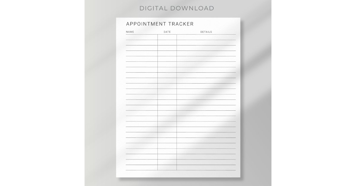 printable simple modern appointment tracker poster | Zazzle