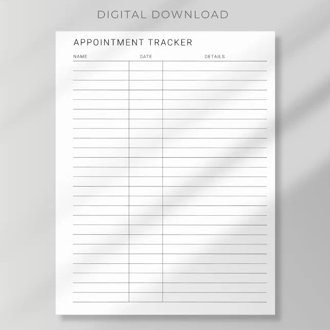 printable simple modern appointment tracker poster | Zazzle