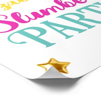 Printable SLEEPOVER Slumber Birthday Party Welcome Poster | Zazzle