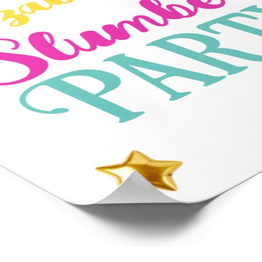 Printable SLEEPOVER Slumber Birthday Party Welcome Poster | Zazzle