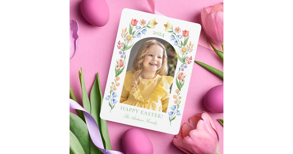 Printable Spring Flora Easter Greeting Invitation | Zazzle