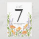Printable Table Number Watercolor Flowers | Zazzle