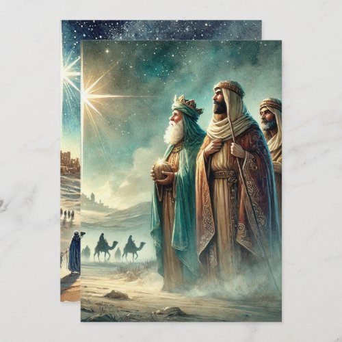 Printable Three Wise Men Nativity Scrapbook Invitation - Triplicate