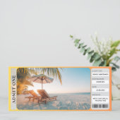 Printable Tropical Beach Surprise Reveal Ticket Card | Zazzle