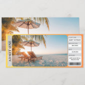 Printable Tropical Beach Surprise Reveal Ticket Card | Zazzle