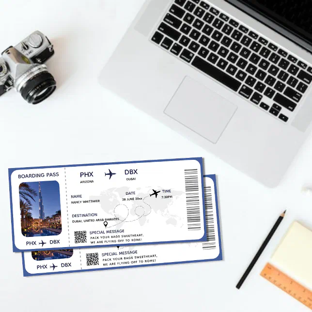 Printable Vacation Boarding Pass Airline Ticket Card | Zazzle