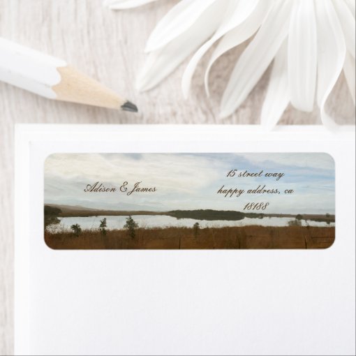 Printable vintage country landscape oilpaint label | Zazzle