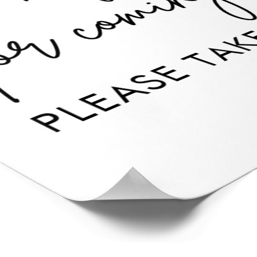 Printable Wedding Favors Please Take One Sign | Zazzle