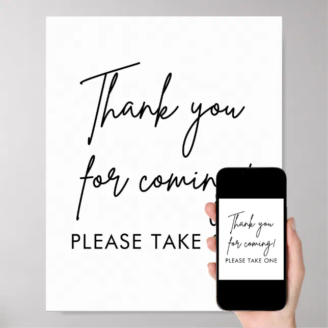 Printable Wedding Favors Please Take One Sign | Zazzle